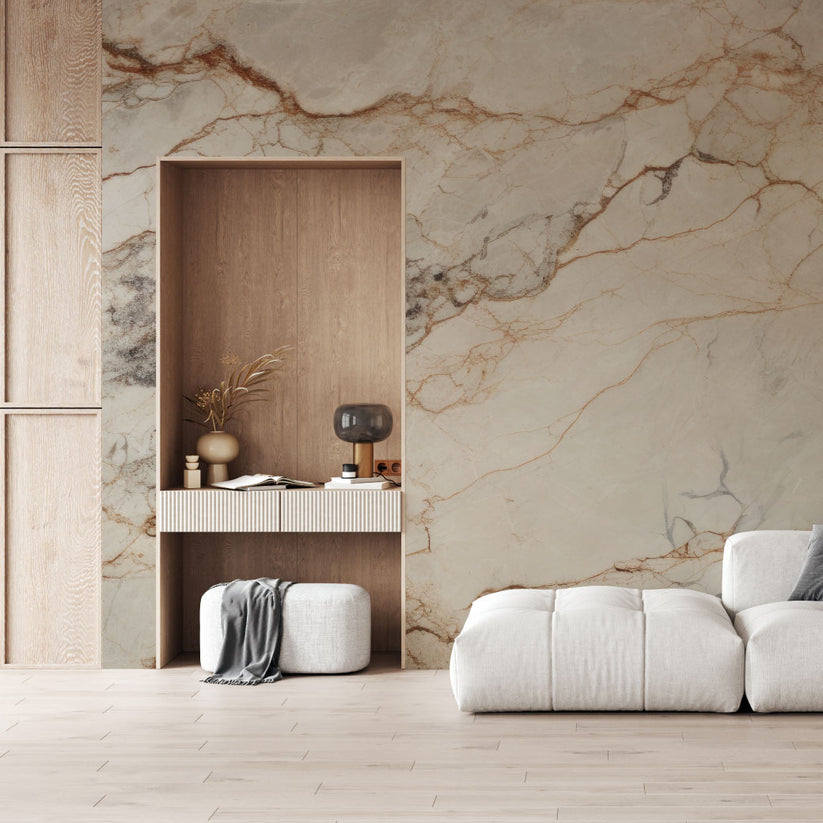 Light Brown Marble Wallpaper Mural | Luxury Wall Design